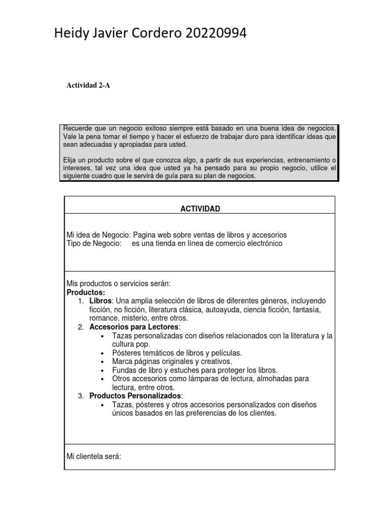 Idea de Negocio: Tienda Online de Libros | PDF | Las compras en línea ...