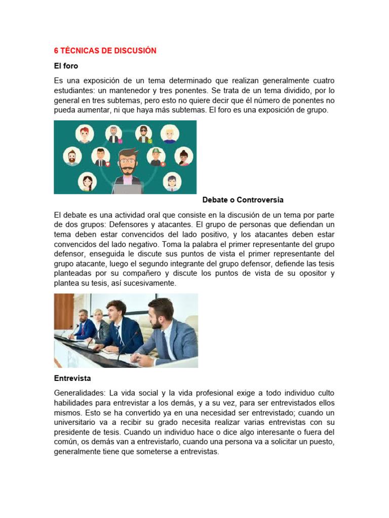 Técnicas de Discusión Grupal | PDF | Energéticos