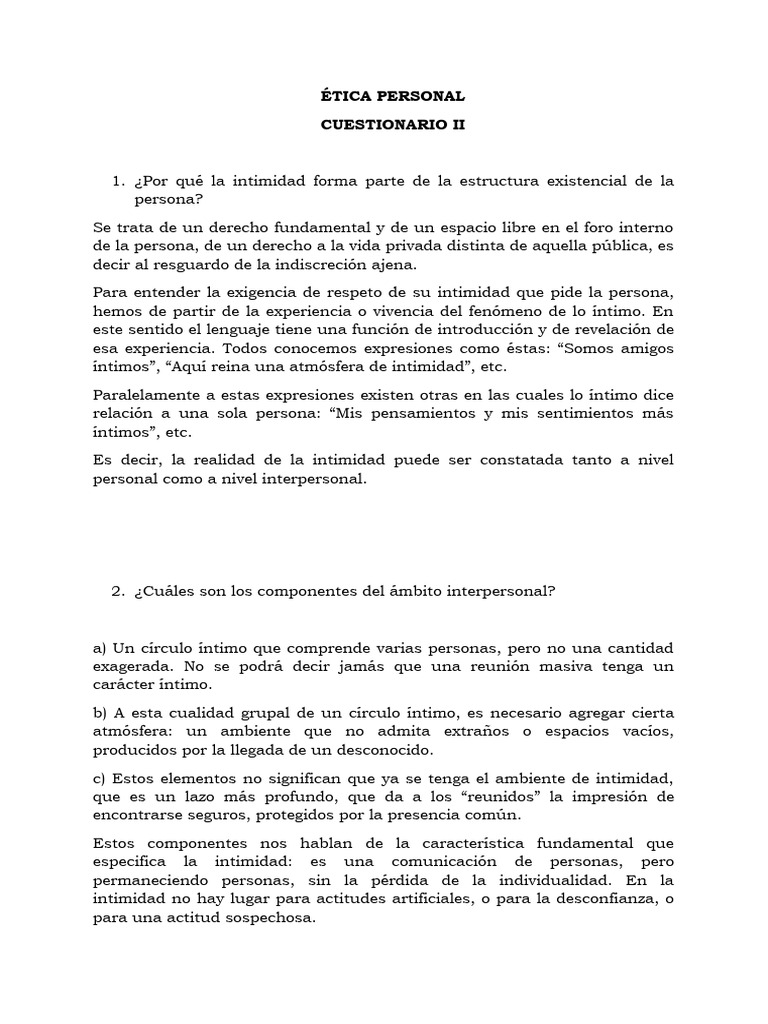 Cuestionario Ii | PDF | Experiencia