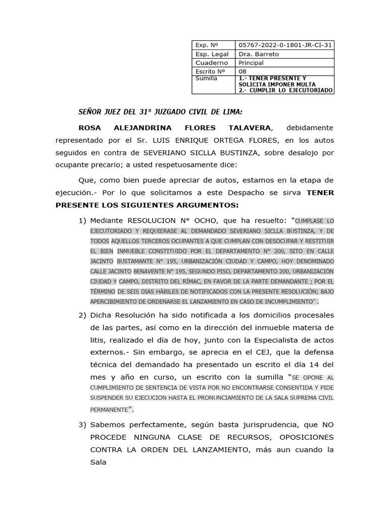 Esc. 8 Lanzamiento | PDF | Caso de ley | Justicia