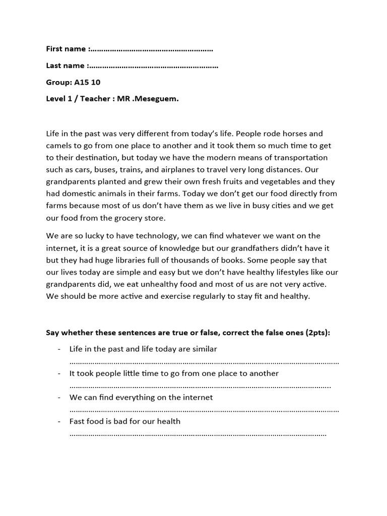 Level 1 A15 10 | PDF | Linguistics | Grammar