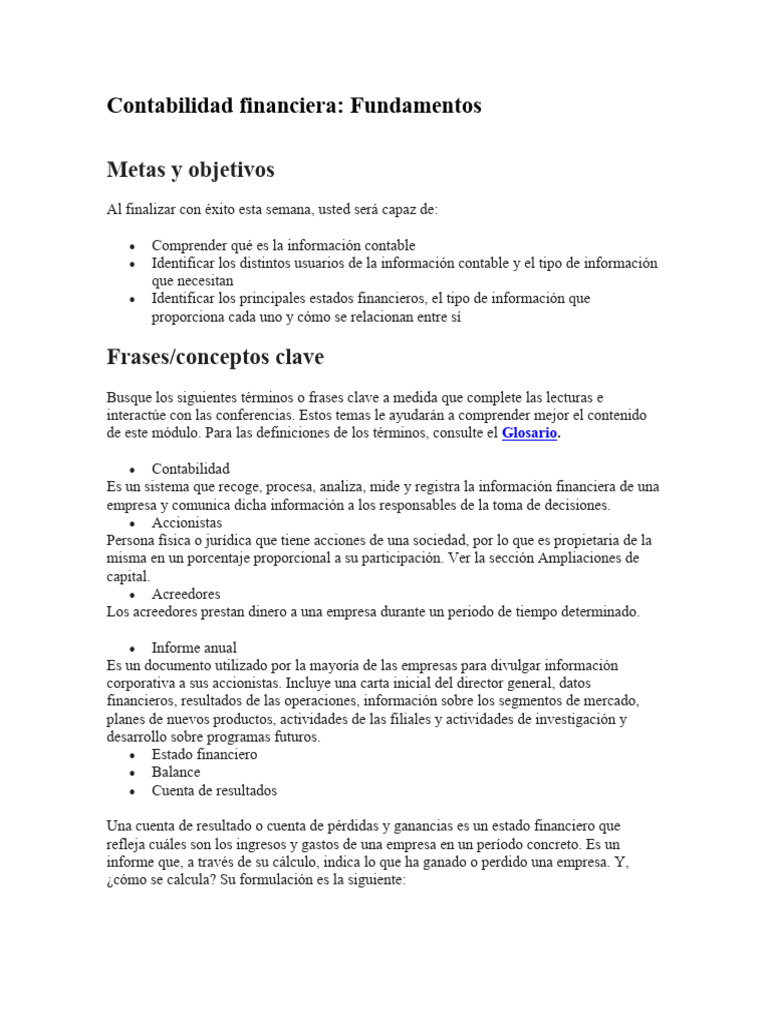 Contabilidad Financiera | PDF | Contabilidad | Estado financiero