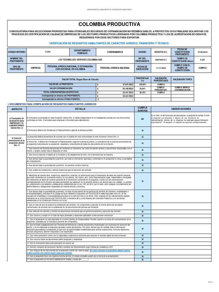 C-056-LSV Technology Services Colombia Sas | PDF | Sociedad de ...