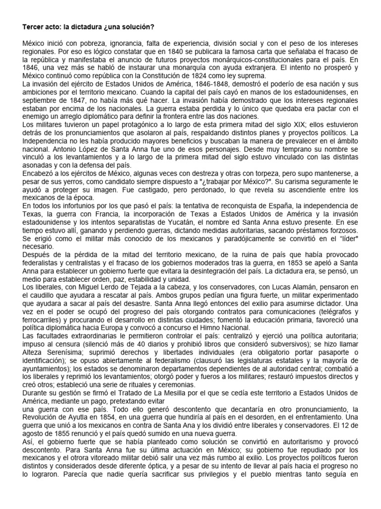 Tercer Acto | PDF | México | Los Estados Unidos