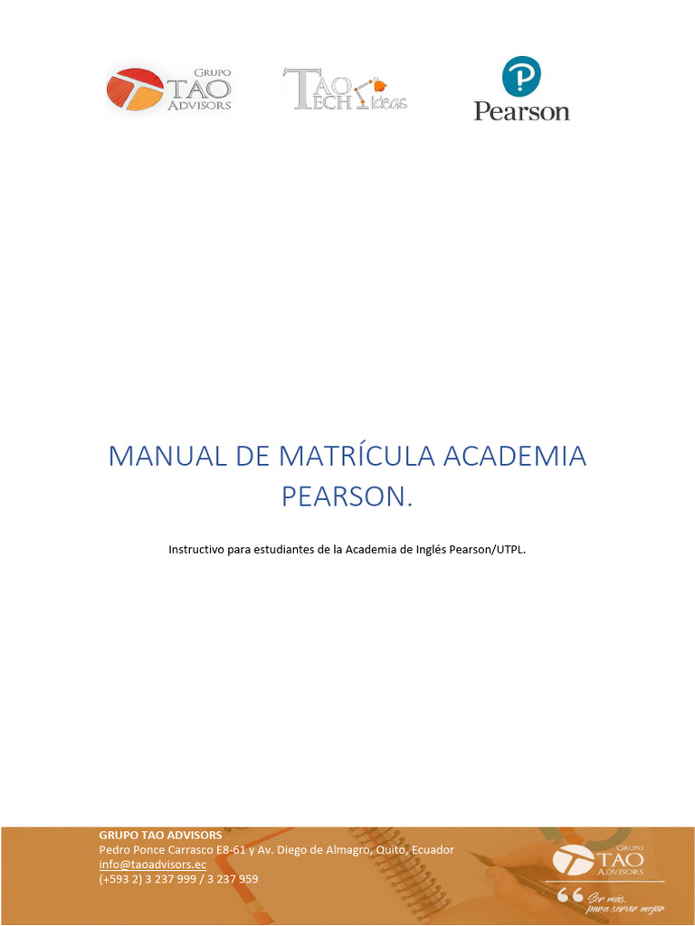 Manual de Matrícula Academia Pearson | PDF | Informática