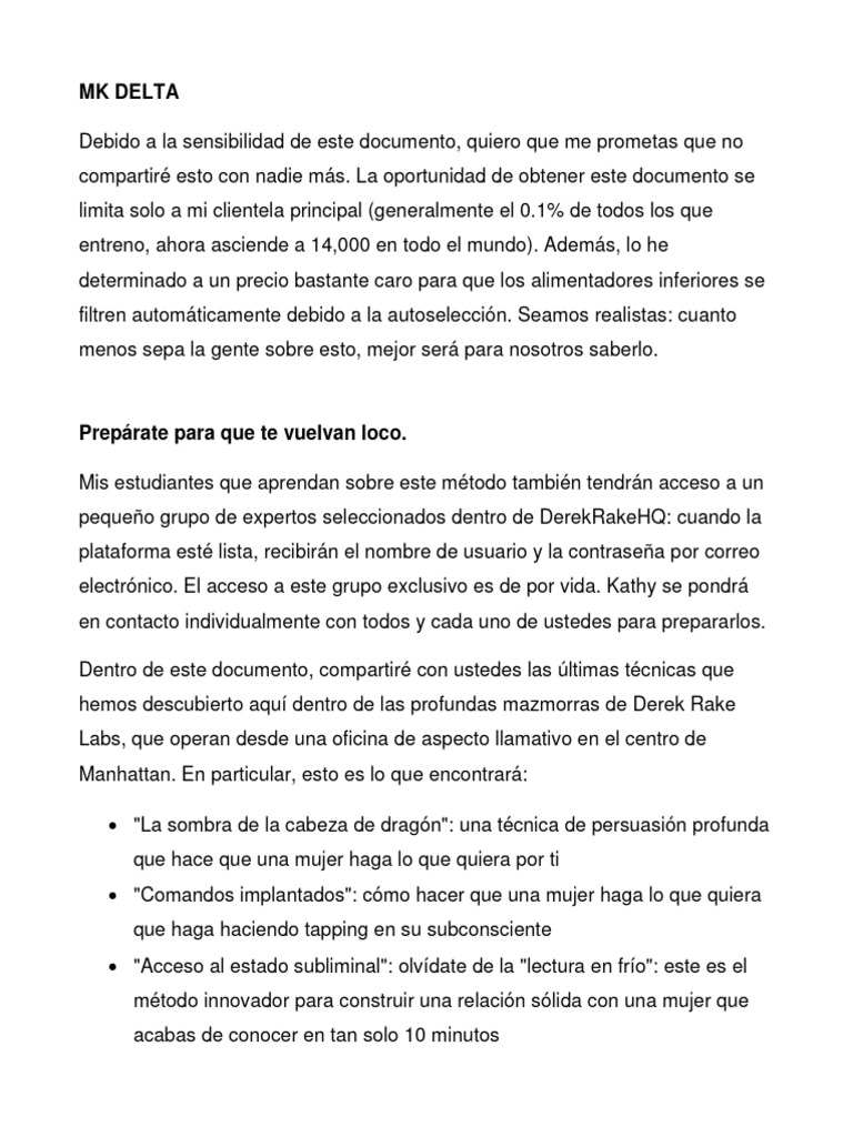 1 MKDELTA Mastermind ESPAÑOL | PDF | Mente | Pensamiento