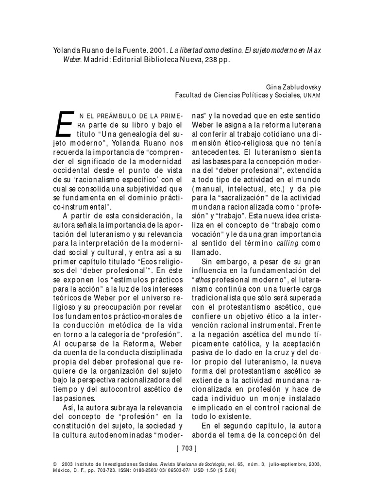 Zabludovsky Weber y El Sujeto Moderno | PDF | Ascetismo | Platón