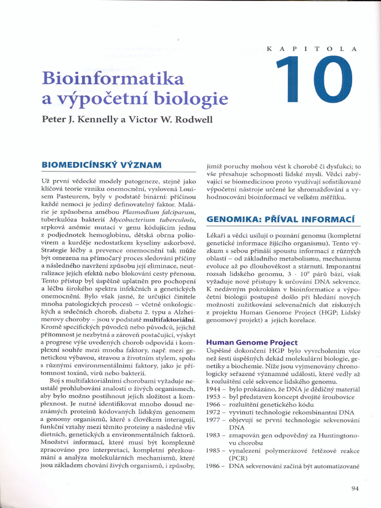 10 Bioinformatika A Vìpo Etn¡ Biologie | PDF
