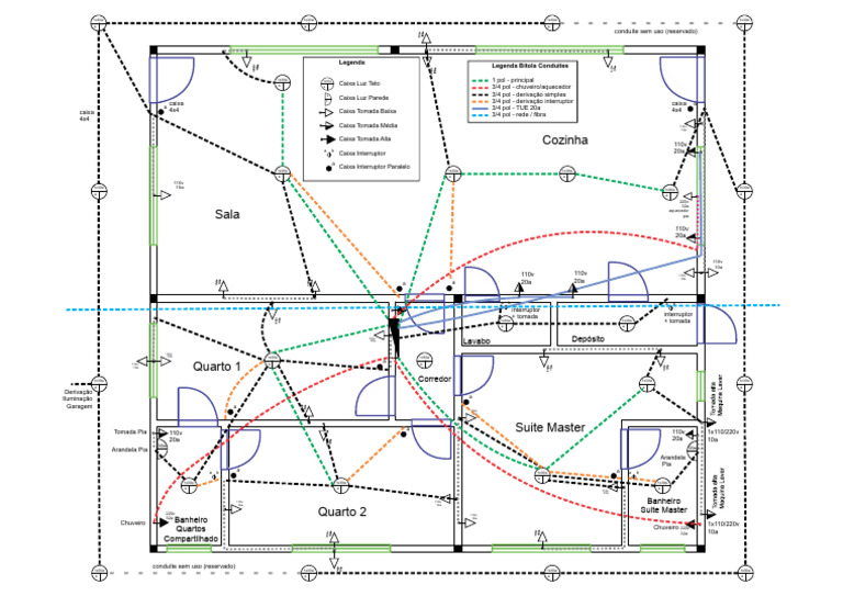 Layout Geral Eletrica v1 | PDF | Banheiro | Casa e Jardim