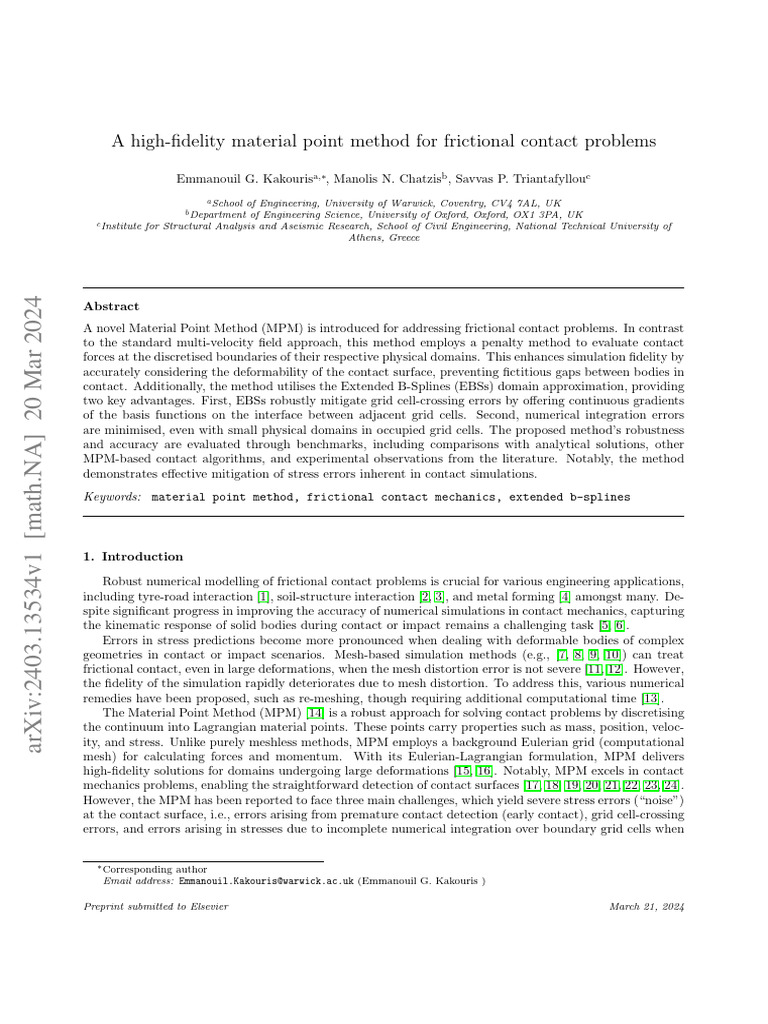 Frictional Contact MPM | PDF | Continuum Mechanics | Force