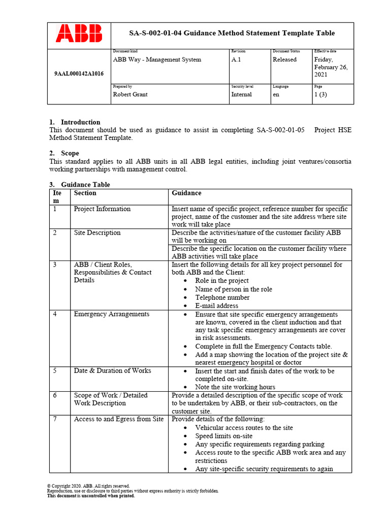 SA-S-002-01-04 Guidance Method Statement Template Table (A.1) 2021-02 ...