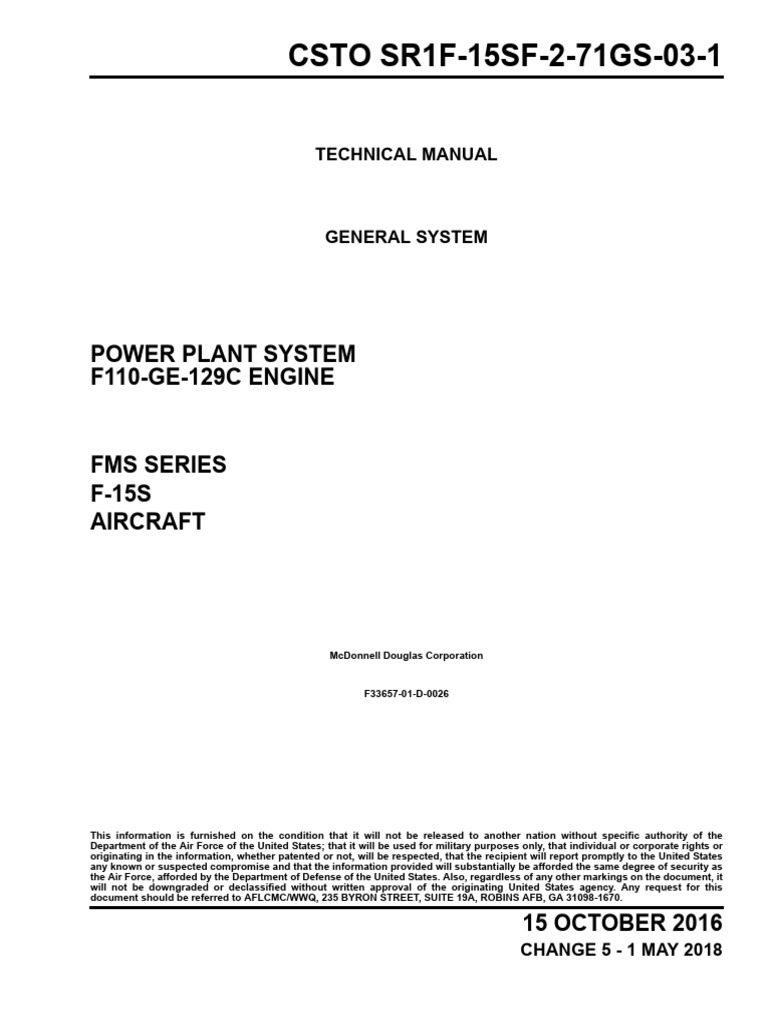 F-15S Power Plant Technical Manual | PDF | Technology & Engineering