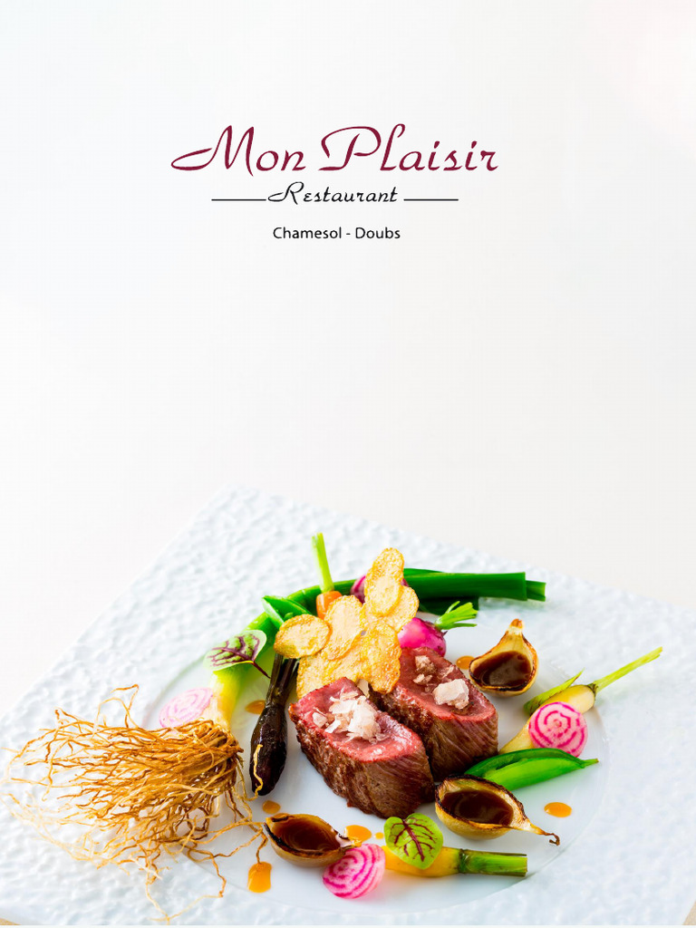 Menu Gastronomique « Plaisir des sens » | PDF | Champagne | Vins