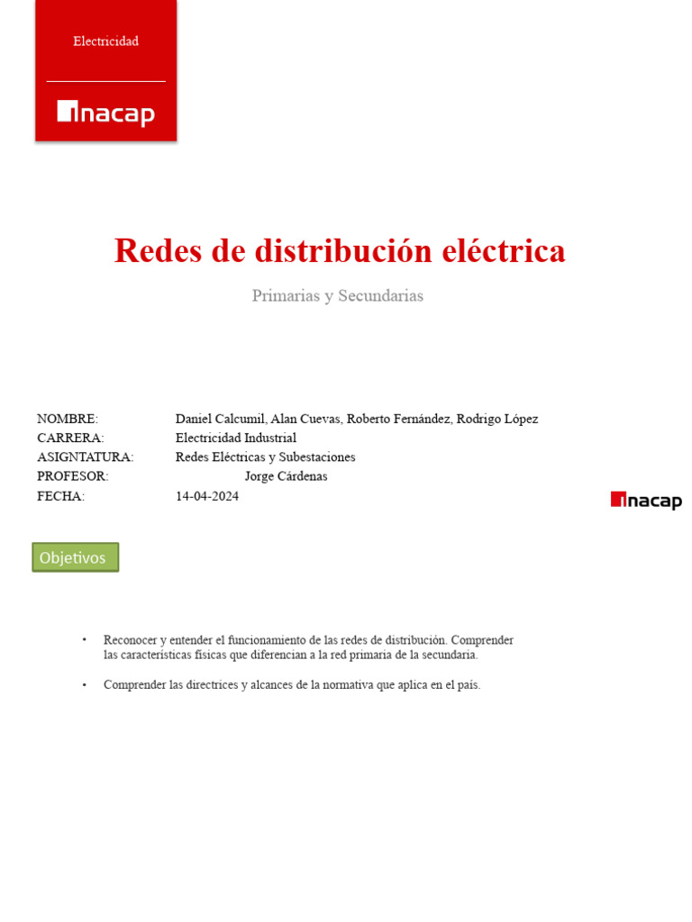 Redes de Distribución Primaria y Secundaria | PDF | Ingenieria ...
