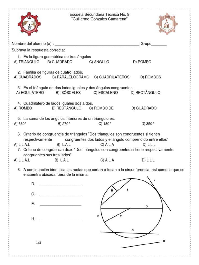 1 Examen Extra Mate3 2023 | PDF | Rectángulo | Triángulo