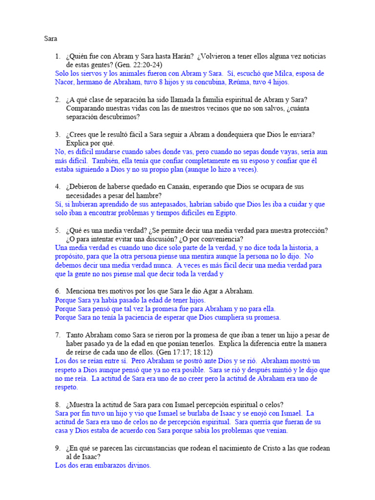 Sara | PDF | Sarah | Ismael