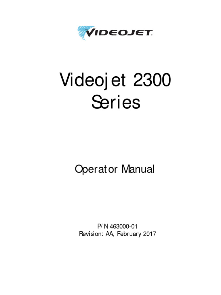 01 Aa Videojet 2300 Series Operator Manual Us | PDF | Electromagnetic ...