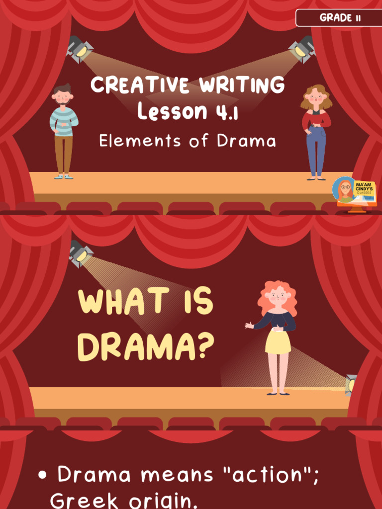 Creative Writing Lesson 1 Elements of Drama | PDF | Play (Theatre ...