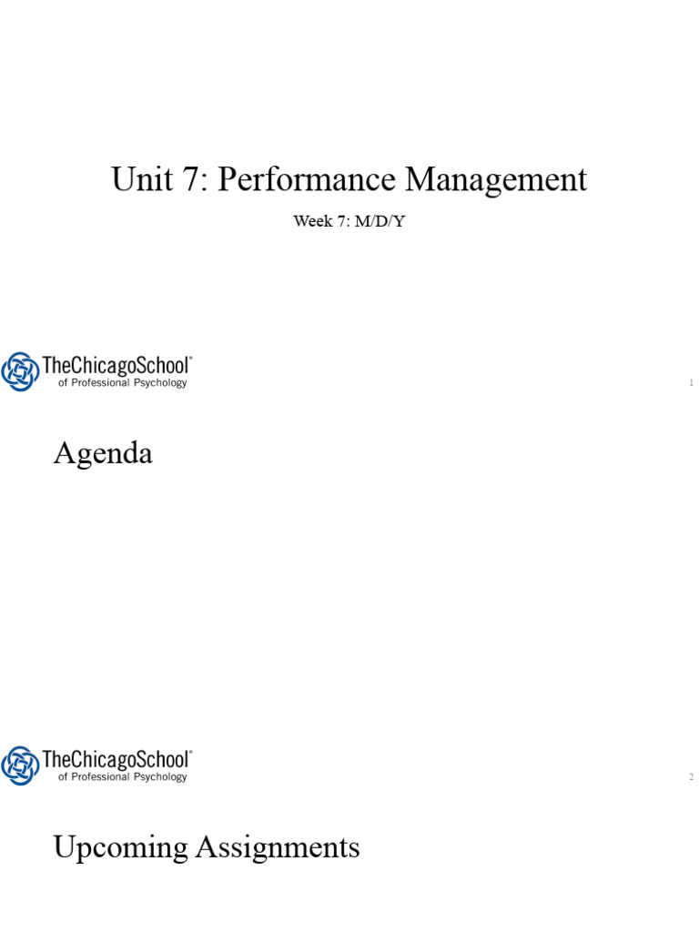 Unit 7 - Performance Management | PDF | Motivational | Motivation
