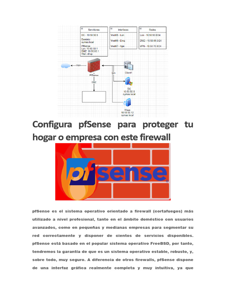 Lab6 - Configura pfSense | PDF | Cortafuegos (informática) | Red ...