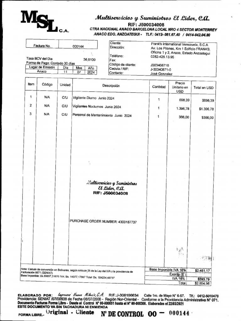Factura 000144 | PDF
