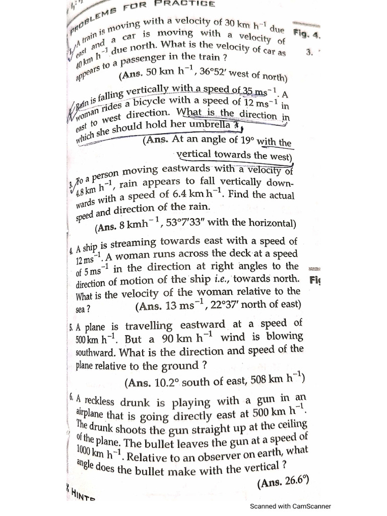 Rain Man Problem (Relative Velocity in 2d) | PDF