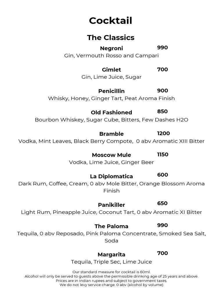 Cherry Bar Menu | PDF | Wine | Aroma Of Wine