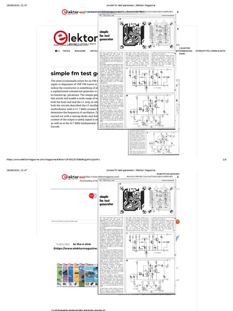 Simple FM Test Generator - Elektor Magazine | PDF | Frequency ...