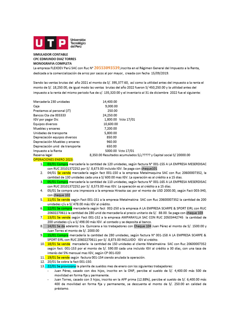 S03 - S1-Monografia Completa Concar Flexdev Peru SAC | PDF | Cheque ...
