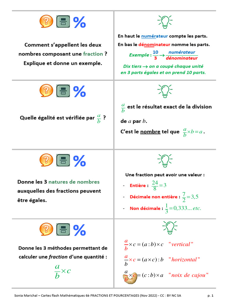 CF ch11 Fractions Et Pourcentages | PDF | Pourcentage | Arithmétique