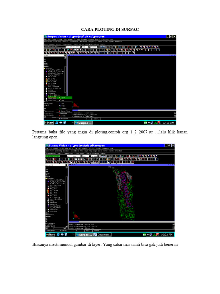 Cara Ploting Di Surpac | PDF