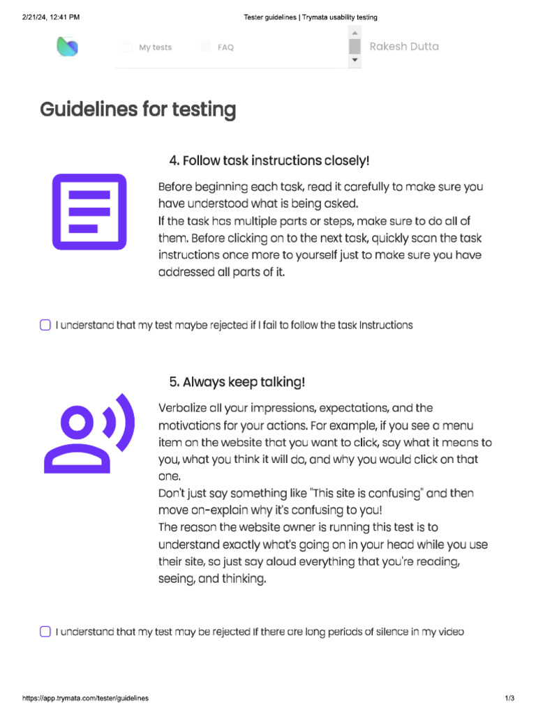 Trymata - Test Guide 2 | PDF