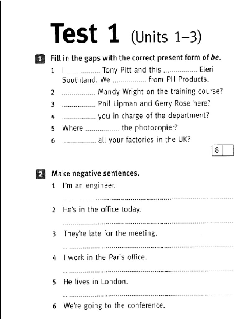Esp Business English Test Units 1-3 | PDF