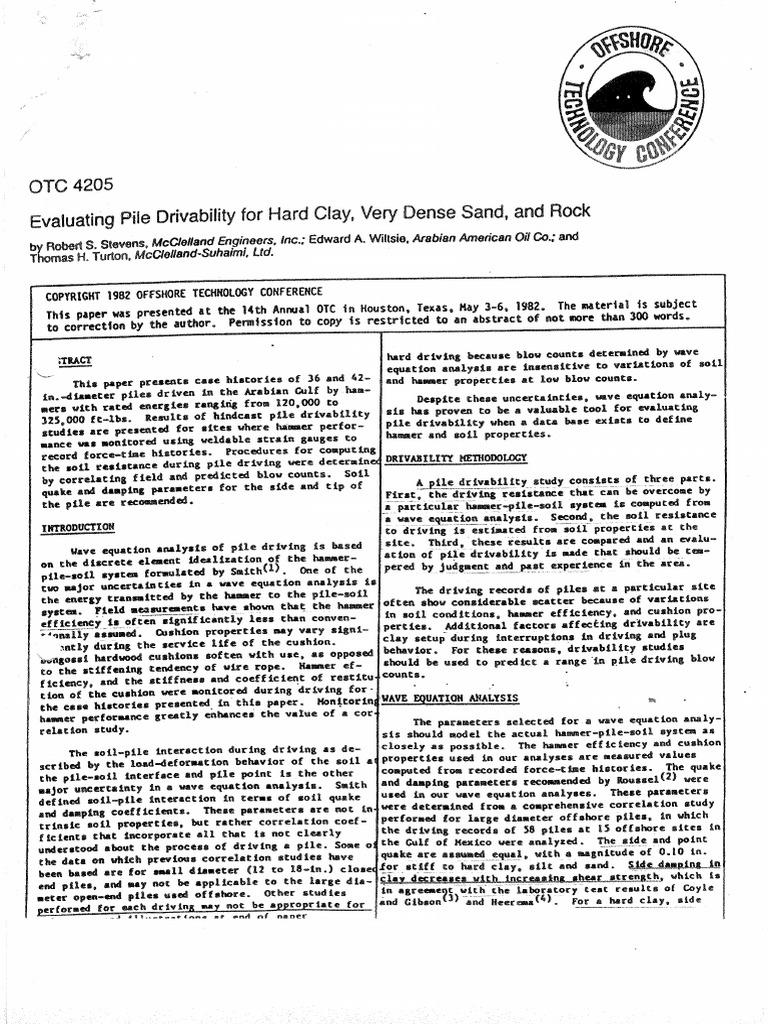OTC 4205 Stevens Method | PDF
