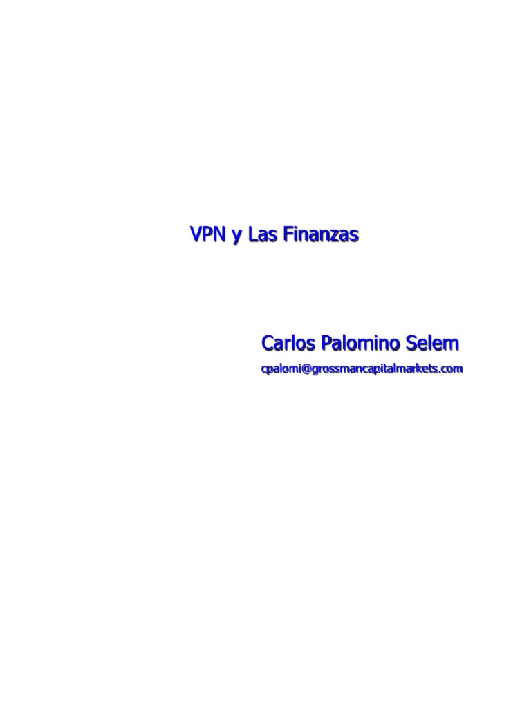 El VPN & Las Finanzas | Descargar gratis PDF | Flujo de efectivo ...