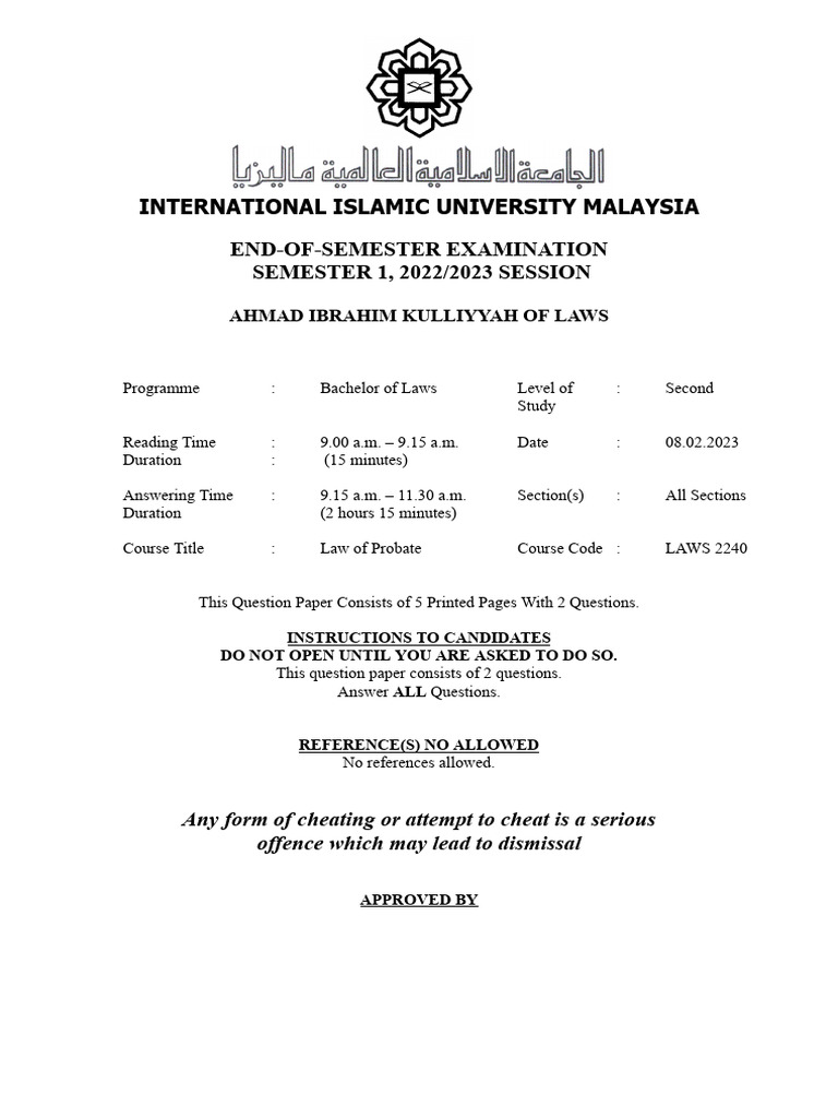 (Probate) Laws 2240 Set 1 | PDF | Probate