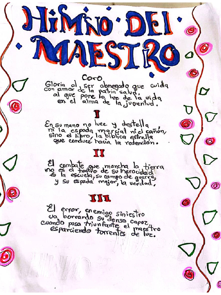 Leimy Adames 1.7(Himno del maestro y Reglas del salón) | PDF Leimy Adames 1.7(Himno del maestro y Reglas del salón) | PDF