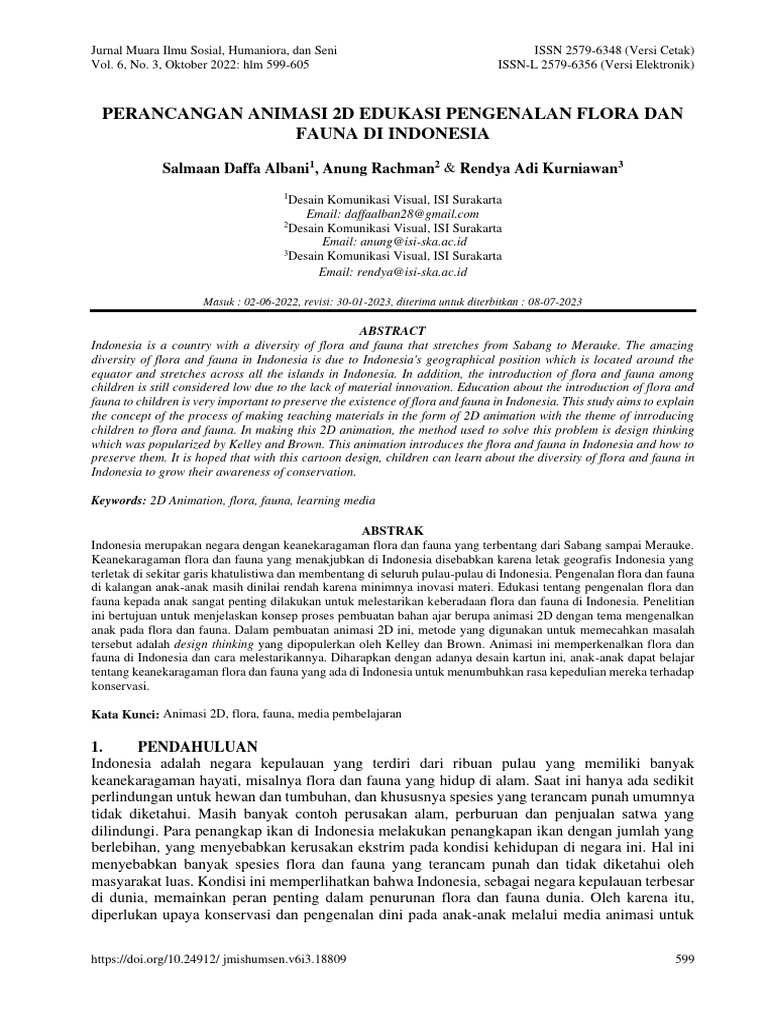 Animasi 2D Edukasi Flora Fauna Indonesia | PDF