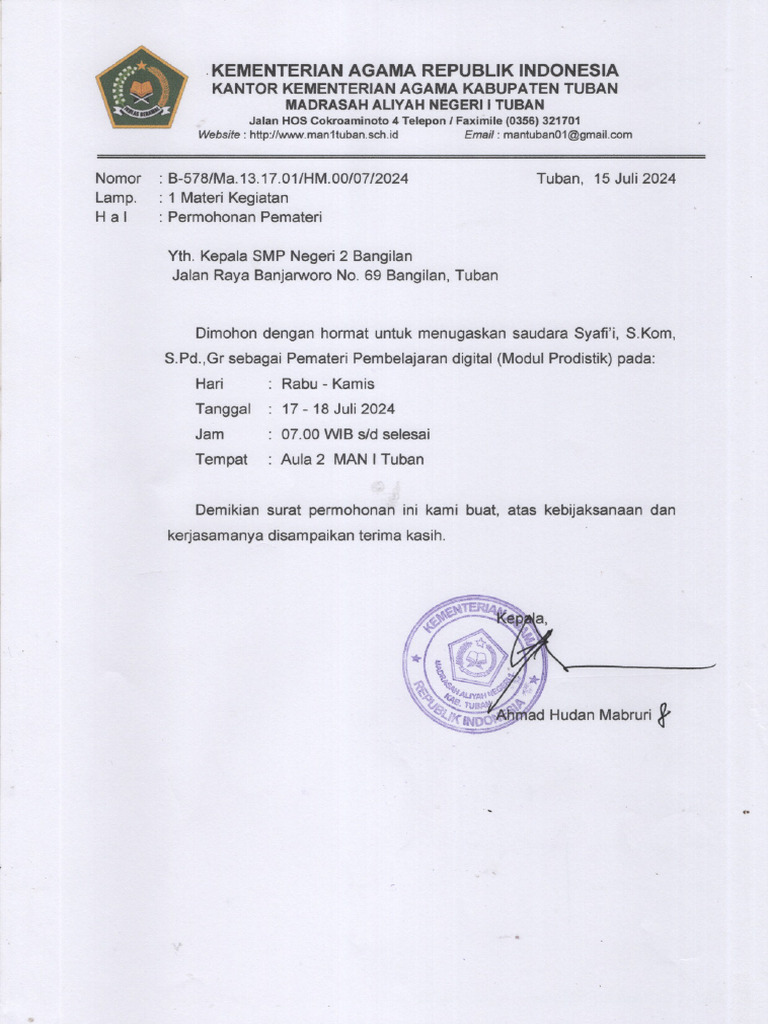 Permohonan Materi Prodistik | PDF