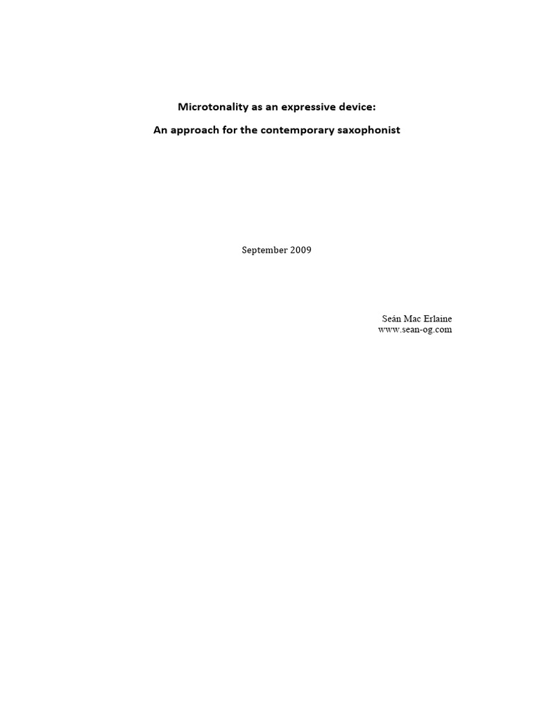 Microtonality As An Expressive Device Web | PDF | Cent (Music ...