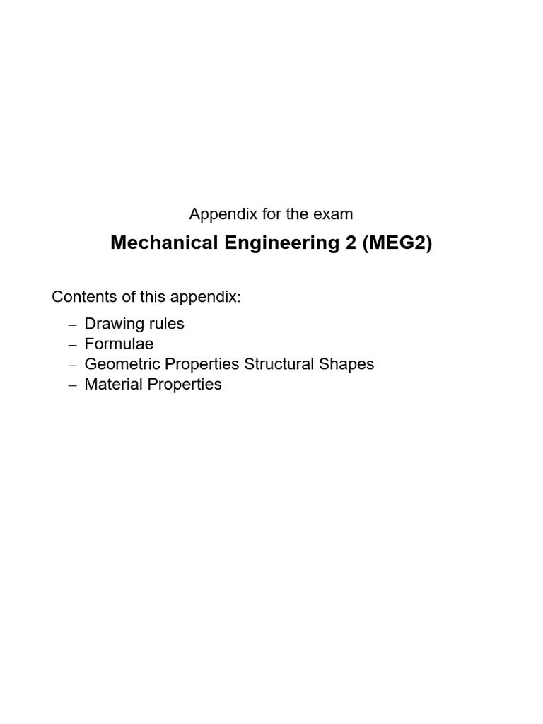 MEG2 Appendix | PDF | Bending | Stress (Mechanics)