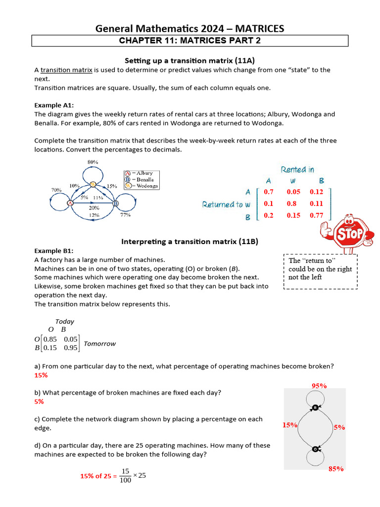 Transition Matrices in Mathematics | PDF | Matrix (Mathematics) | Recurrence Relation