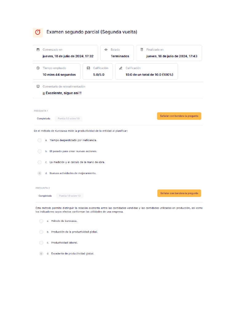 Examen Segundo Parcial Segunda Vuelta | PDF