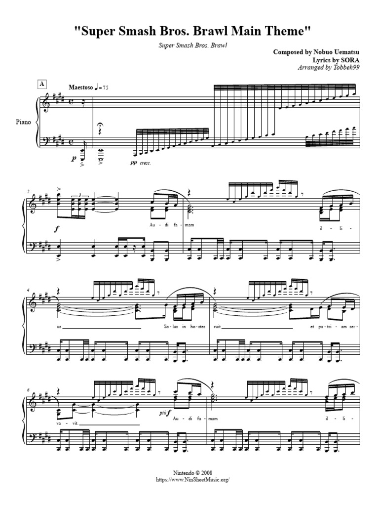 Super Smash Bros Brawl - Super Smash Bros Brawl Main Theme | PDF