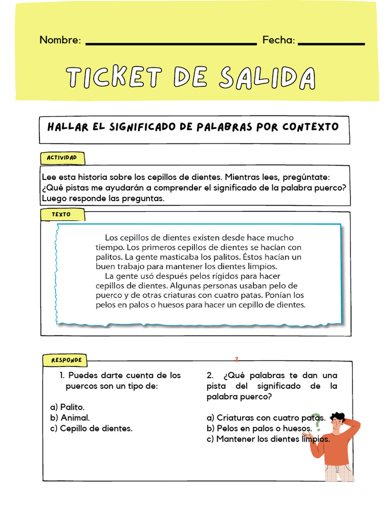 Ticket de Salida | PDF | Estudios de idiomas extranjeros