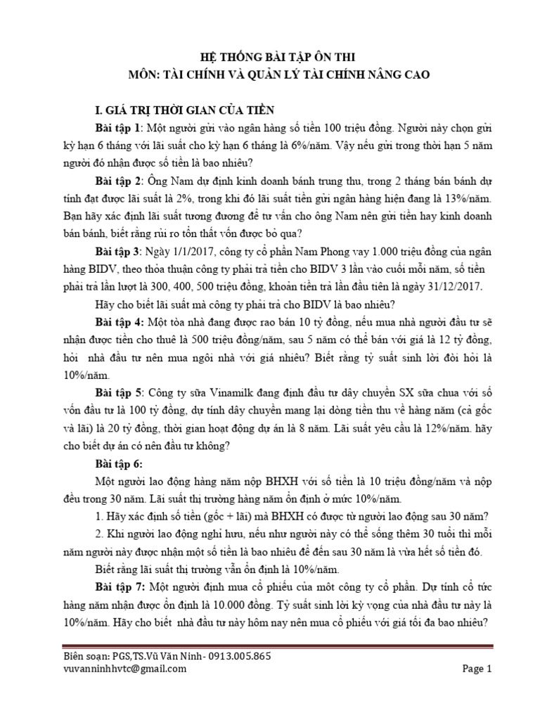 Bai Tap TCDN Danh Cho On Thi Kiem Toan | PDF