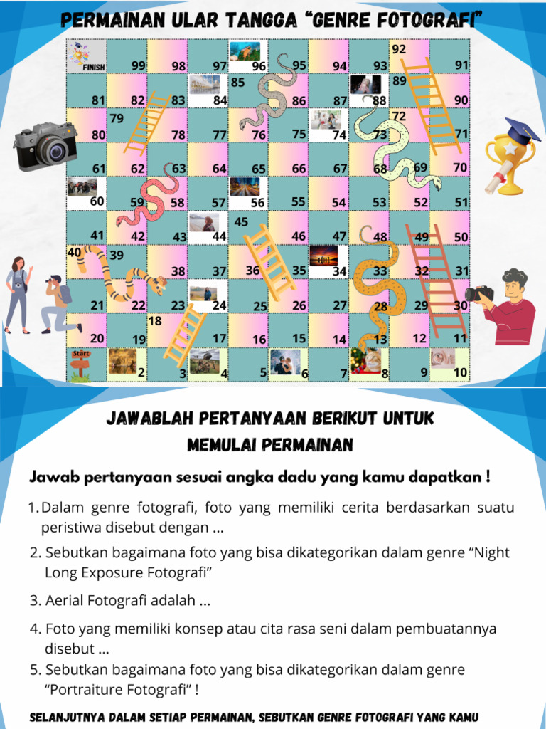 Snakes and Ladders Board Game A4 | PDF