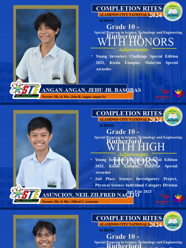 Grade 10 Rutherford Recognition Slides 2024 | PDF | Science | Engineering