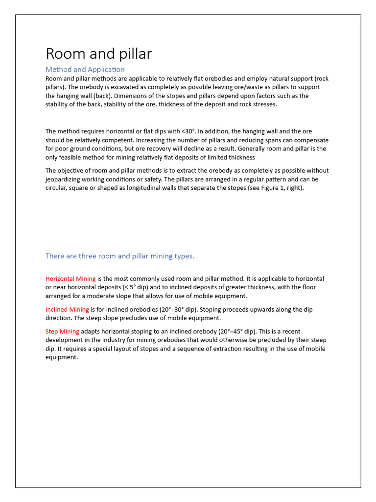 Room and Pillar | PDF | Mining | Materials
