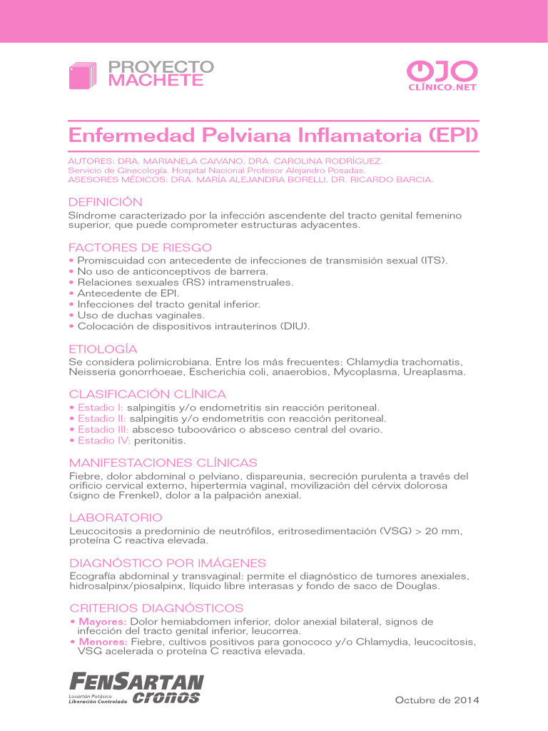 Enfermedad Pelviana Inflamatoria EPI | PDF | Especialidades Medicas ...
